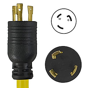 Conntek 3-Feet Generator Y Adapter, 30-Amp L5-30P Plug to (2) 30-Amp Female Connector L5-30R, Yellow
