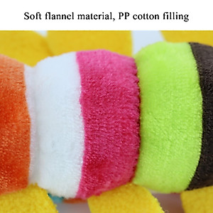 QIYADIN Pet Squeaker Toys, Dog Chew Toy, Soft Short Plush Sounding Toy for Puppy (Colorful Caterpillar)