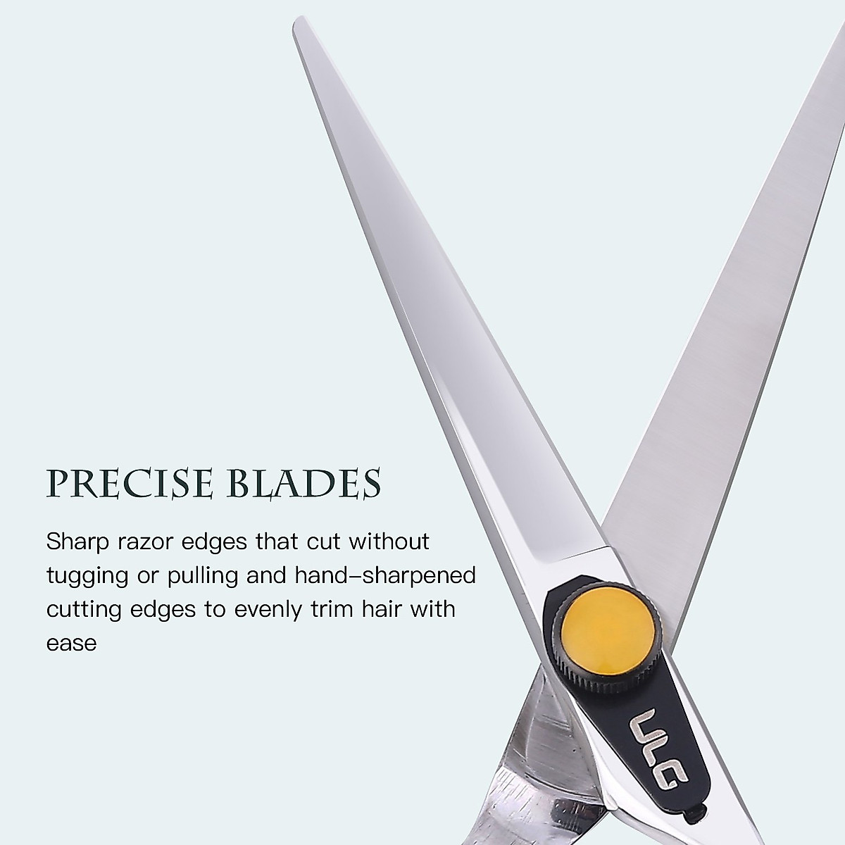 Professional Hair Cutting Scissors, 6.5 Inch ULG Barber Shears Scissors, Japanese Stainless Steel Haircut Scissors, Salon Razor Edge Series Hair Scissors with Adjustment Tension Screw