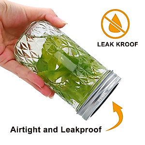 Mason Jars 12 OZ,Canning Jars with Lids 24PACK,Glass Jam Jars, Jelly Jars with Airtight Lids,Ideal for Canning, Preserving, Honey, Wedding Favors, Shower Favors