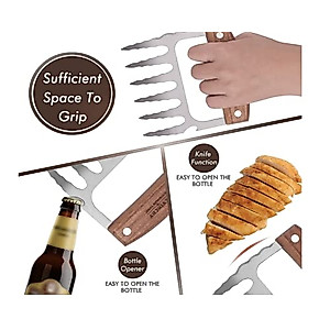 3-in-1 Shredder, Bottle Opener, Knife: The Ultimate BBQ Claws for Shredding Pork, Chicken, and More - Smoking Meat Accessories