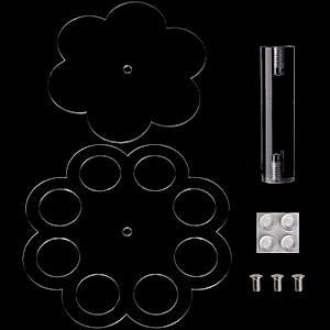 Dicunoy 3 Pack Ice Cream Cone Holder, 8 Holes Acrylic Waffle Cone Display Stand, Circle Hand Roll Sushi Stand Rack with Base for Restaurant, Party, Buffet, Wedding, Birthday