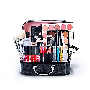 Joyeee All-in-One Makeup Gift Set Travel Makeup Kit Complete Starter Makeup Bundle Lipgloss Lipstick Concealer Blushes Powder Eyeshadow Palette Cosmetic Palette for Teen Girls & Adults #17