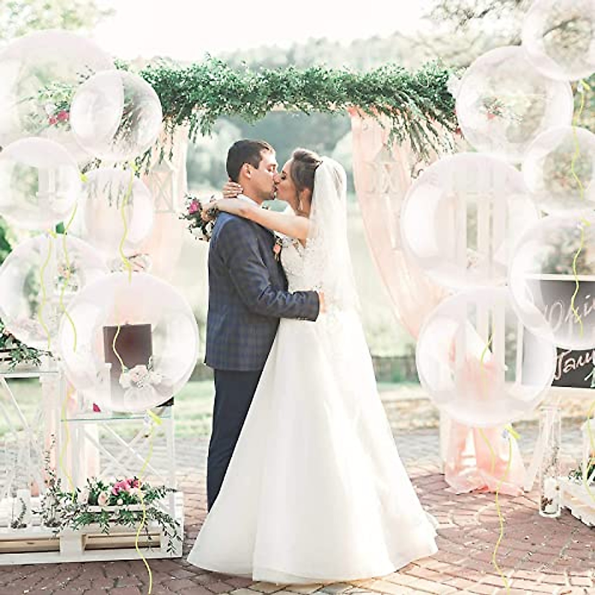 10 Pcs 20-inch Clear Bobo Bubble Plastic Balloons for LED Bobo Balloons LED Light Up Balloons for Christmas, Wedding, Birthday Party Decorations (Led String Not Included) (10 Pcs, 20 Inches)