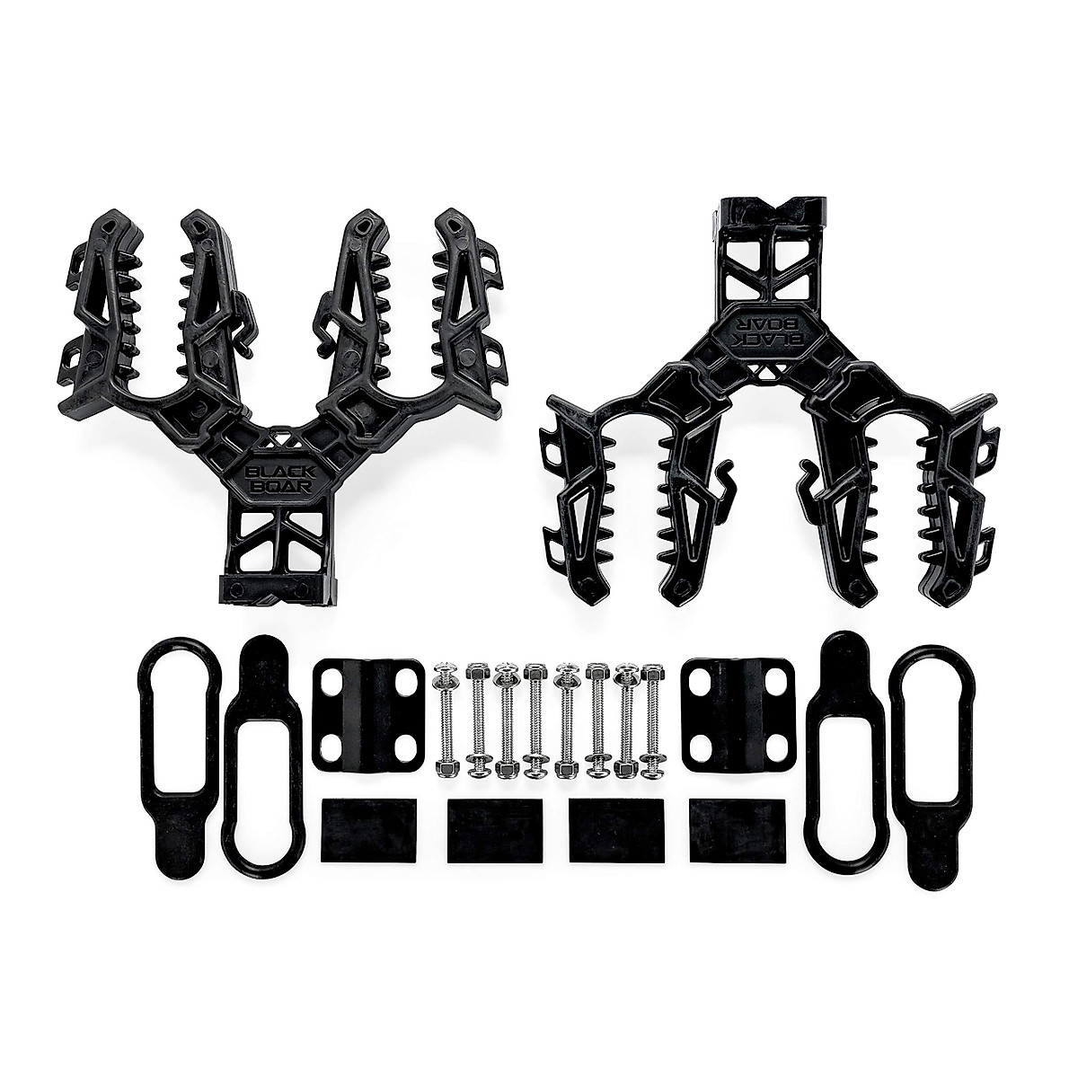 Black Boar UTV/ATV Double Gun & Tool Mount - Features Flexible Non-Marring Teeth for Better Grip - includes Rubber Base Plate Pads - Max Carry Weight of 15lbs (66030)