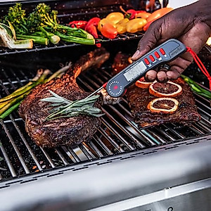 Nexgrill Instant-Read Digital Thermometer, Stainless Steel Probe, Foldable, Back-Lit Screen, Perfect for Outdoor Grillig, BBQ, Meat, Food, 660-0004B