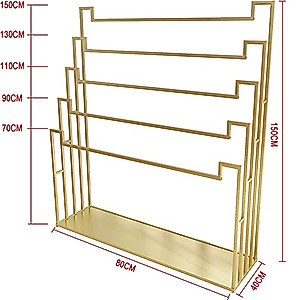 Floor Standing Scarf Display Stand, Metal Freestanding Scarf Holder Organizer, Closet Rods for Hanging Clothes, Towel Rack for Commercial Clothing Retail Store Sheets Belt Suit Pants Hanging Rack