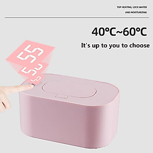 Xiaoling Baby Wipe Heater, Wet Warmer Dispenser Box, Portable Infant with Display, Health Care Supplies, 40℃-60℃ Wide Range Multi-Level Adjustment, 7.87x4.72x5.91in, Pink