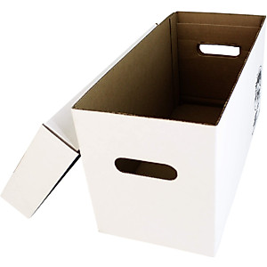 Square Deal Recordings & Supplies Set of 5-7 inch 45rpm Vinyl Record Storage Box - Sturdy Cardboard with Removable Lid - Holds up to 200 7 inch Records