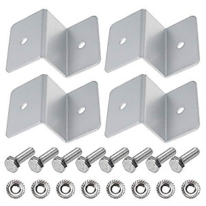 FarBoat 4Pcs Alumunim Z Brackets Solar Panels Mounting for Boat Roof Wall Off Grid Roof Installation with Screws Bolts (50mm/2inch Length)