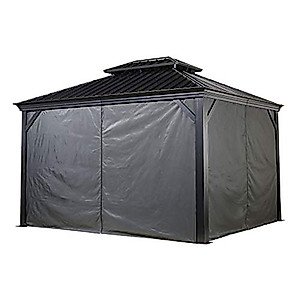 Sojag Accessories Set of 4 10' x 14' Curtains for Monaco/Messina/Mykonos Outdoor Gazebo Models - Grey