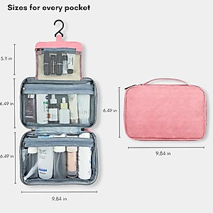 Lohifor Travel Toiletry Bag, PU Leather Waterproof Toiletry Bag for Travel Accessories, Ideal Toiletries Bag for Women and Men, Coral Orange