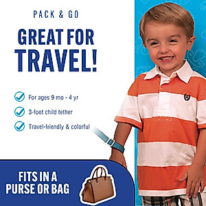 Baby Buddy Toddler Tether, Child Safety Leash, Toddler Travel Essential, Child and Baby Tether Strap for Walking, Safety Walking Guide for Children and Parents, Black, 2 Count