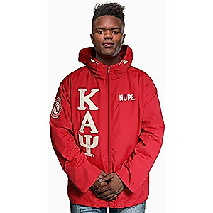 Kappa Alpha Psi Big Boy Divine 9 S7 Hooded Mens Windbreaker Jacket [Crimson Red - 4XL] (31623)