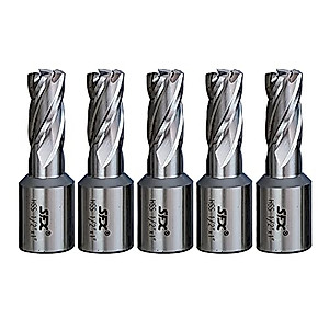 LYXC M2AL HSS Annular Cutter Set 50pcs 3/4'' Weldon Shank 1'' Cutting Depth 1/2" Cutting Diameter for Mag Drill Press