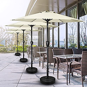 Simple Deluxe 7.5ft Patio Umbrella Outdoor Table Market Yard Umbrella with Push Button Tilt/Crank, 6 Sturdy Ribs for Garden, Deck, Backyard, Pool, Beige