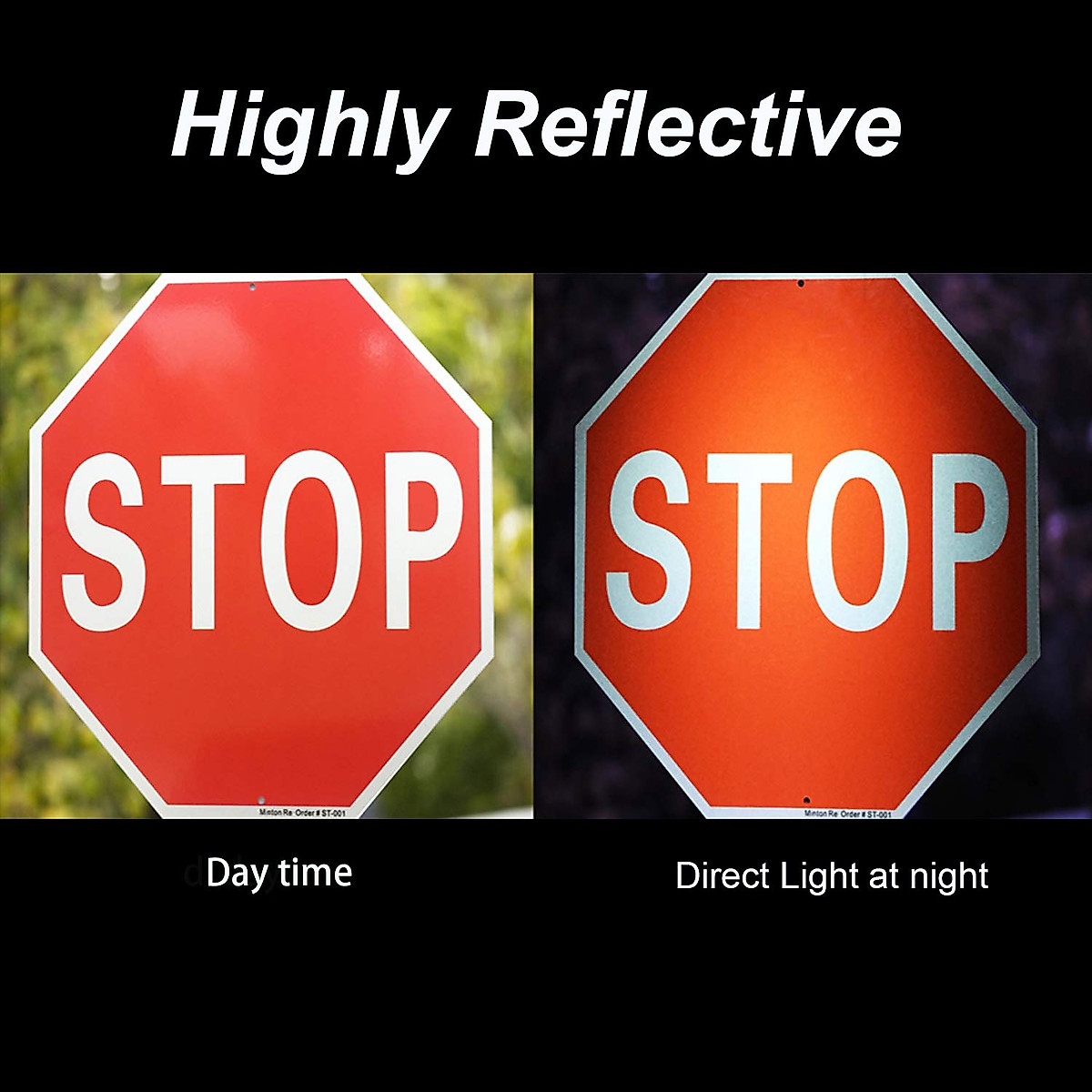 Stop Sign, Street Traffic Warning Reflective Signs, 12"x 12" Octagon Rust Free Aluminum Sign, UV Protected, Weather/Fade Resistant, Indoor/Outdoor Use