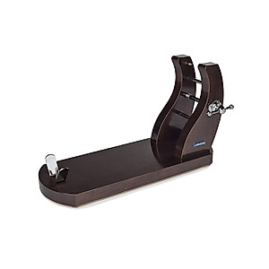 ARCOS - Professional Ham Stand. Elegant Lacquered Pine Wood Ham Holder with Metal Hardware. Premium Prosciutto Carving Stand. 20"x11"x7" - Mahogany Color