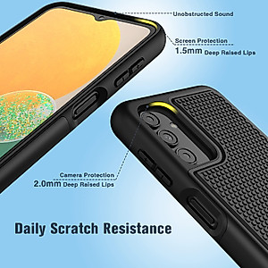 BNIUT for Samsung Galaxy A13 5G Case: Dual Layer Protective Heavy Duty Cell Phone Cover Shockproof Rugged with Non Slip Textured Back - Military Protection Bumper Tough - 6.5inch (Black Matte)