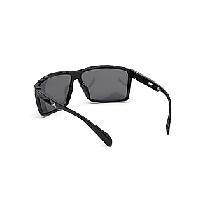 adidas Men's Injected Sun Glasses Round Sunglasses, Shiny Black/Smoke Polarized, 63/12/130