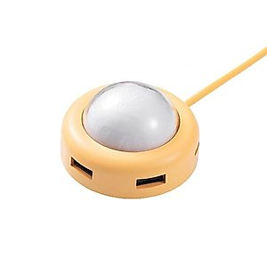 WJCCY Mini 4 USB Port Hub Extension Cable Splitter High Speed Transmission with LED Night Light for Computer Mobile Phone (Color : Yellow)