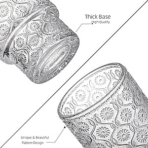 AVLA 6 Pack Vintage Drinking Glasses, 12 OZ Romantic Highball Glass Cup, Skinny Tall Cocktail Glass Tumbler, High Beverage Water Glassware, Tom Collins Barware Tumbler for Mojito, Juice, Beer, Soda