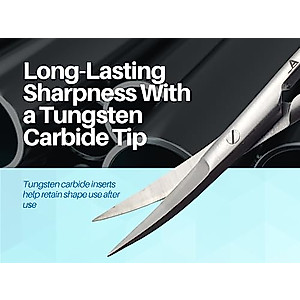 Scissors 4.5 inches Curved with Tungsten Carbide Inserts| Gold Plated Handle Extra Sharp and Durable by ARTMAN INSTRUMENTS