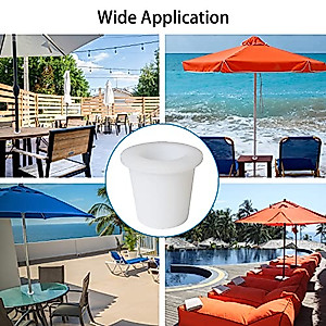 GHAMYEE 1 Piece Patio Table Umbrella Hole Ring Patio Umbrella Cone Wedge Plug Umbrella Stabilizer Sleeve for 2 to 2.5 Inch Patio Table Hole and 1.5 Inch Umbrella Pole Adapter (Transparent)
