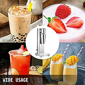 VEVOR Milkshake Maker Kit, Stainless Steel Electric Milkshake Maker, 180W Milkshake Machine, Single Head Classic Milkshake Maker with 800ml Cup, Silver Milkshake Maker Machine, 2 Speed Adjustable
