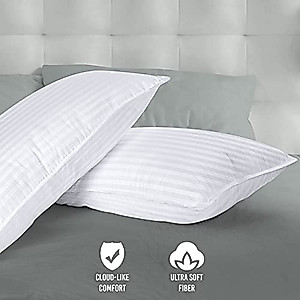 Utopia Bedding 1 Queen Quilted Fitted Mattress Pad with 2 Pack Queen Bed Pillows for Sleeping