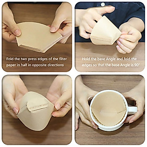 Coffee Filter #1, Disposable Coffee Filter Paper Natural Brown Cone Coffee Filters Unbleached U Shape Fit for Pour Over Coffee Cup, Coffee Maker(Brews 1-2 Cups,100 Count)