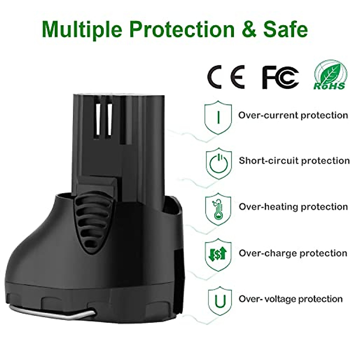 Hanaix 10.8V 3.0Ah Battery Compatible with Dremel 855-02 855-01 8000-01 8001-01 8001-02 Li-ion Replacement for Dremel 10.8v Battery