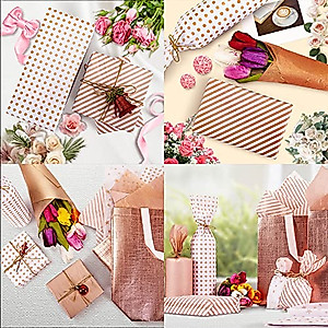 Larcenciel Tissue Paper, 120 Sheets Rose Gold Tissue Paper Bulk, Gift Wrapping Paper for Gift Bags, Flower, Valentines, Christmas, Wedding, Birthday Party, Holiday Decor, DIY Crafts (19.7 x 13.8 Inch)