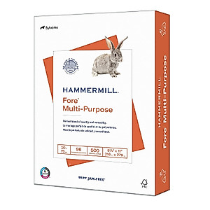 Hammermill Printer Paper, Fore Multipurpose 20 lb Copy Paper, 8.5 x 11 - 1 Ream (500 Sheets) - 96 Bright, Made in the USA, 103267