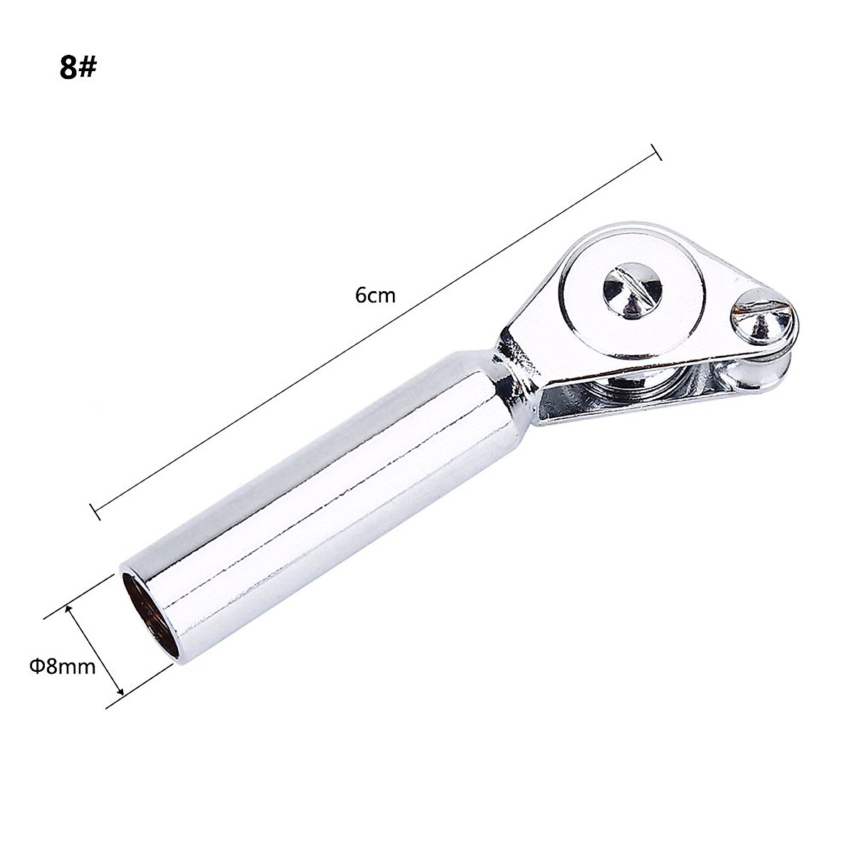 Vbestlife Fishing Roller Guide Tip Top Fishing Pole Rod - Stainless Steel Roller Rod Tip Guide Sea Boat Fishing Trolling Tackle Accessory Silver (8#)