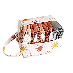 MOMIGO Wet Dry Bags for Baby Cloth Diapers - Waterproof Pod Hanging Diaper Bag Reusable, Washable for Baby Stroller, Diaper Bag, Breast Pump Parts, Travel Bag (Cactus)