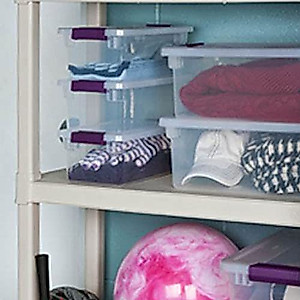 Sterilite 15 Quart Clear Plastic Storage Container Tote, 12 Pack, and 6 Quart Clear Plastic Storage Container Tote, 12 Pack for Household Organization