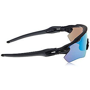 Oakley Men's OO9208 Radar EV Path Rectangular Sunglasses, Matte Black/Prizm Deep Water Polarized, 38 mm
