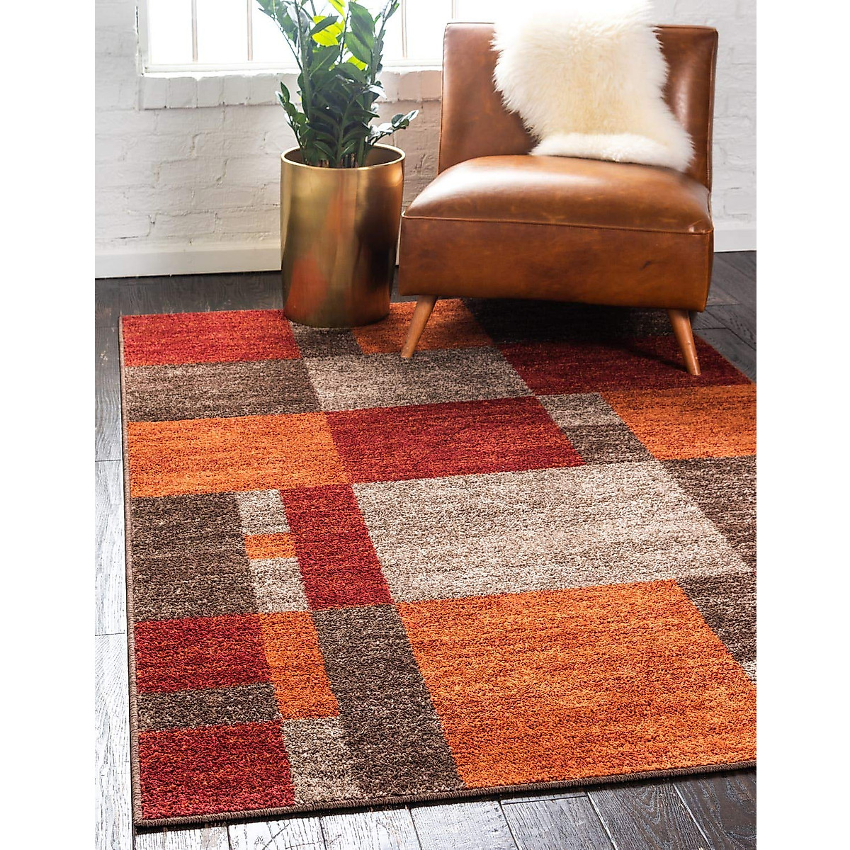 Unique Loom Autumn Collection Area Rug - Providence (9' x 12' 2" Rectangle, Multi/ Beige)