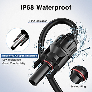 YQMAJIM Solar Panel Connector to XT60 Extension Cable,(10AWG 10Ft) XT60 Connector to Solar Panel Charging Cord, Panel Solar to XT60 Adapter Charge Cable for RV Portable Power Station Solar Generator