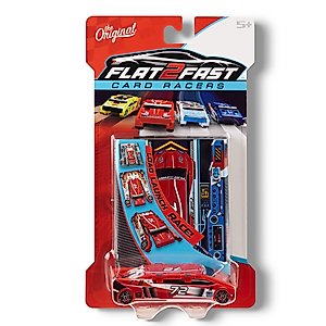 Flat 2 Fast Red 72 Card Racer | Load, Launch, Race - Pocket-Sized Racecar Toy Ages 5 and up (Sold Each)