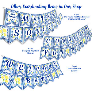 Capri Lemon Happy Birthday Banner - 40th 50th 60th Birthday Party Supplies - Lemon Birthday Party Decorations - Lemon Birthday Party Supplies- Banner (Capri Lemon Birthday Banner) (Capri Lemon