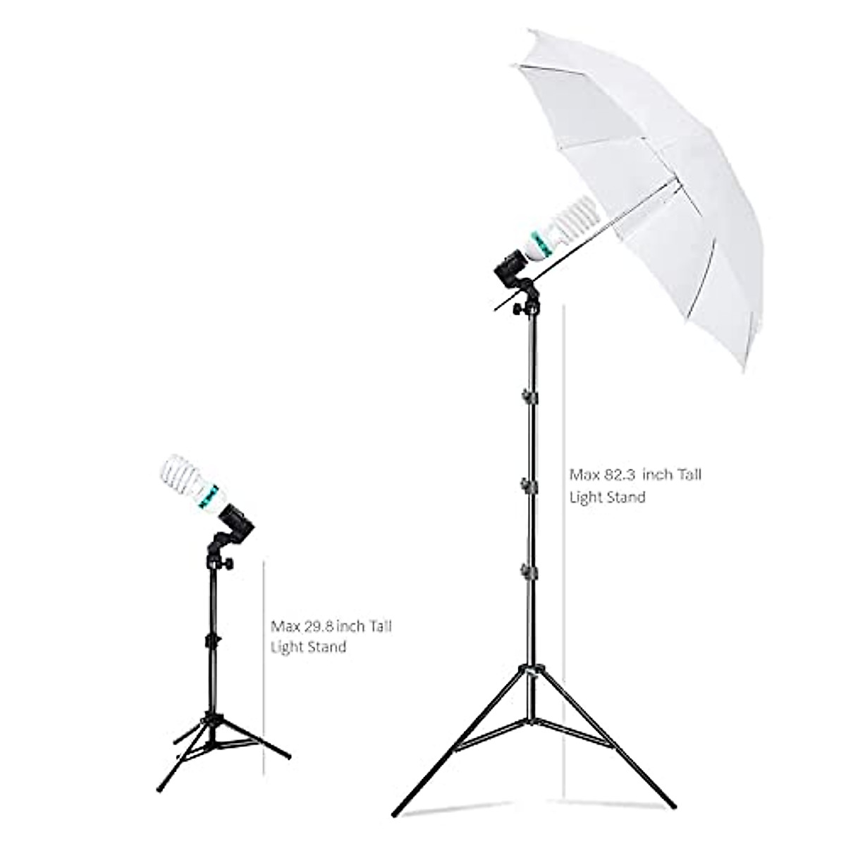 LimoStudio 10 x 9.6 ft. Heavy Duty Backdrop Stand / 10 x 20 ft. Green Background Screen / 700W Continuous Output Umbrella Lighting Kit, AGG408