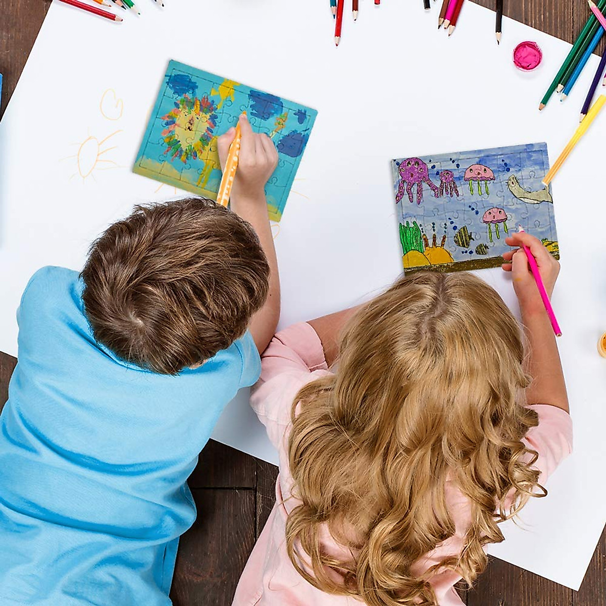 ArtCreativity Blank Puzzles for Kids, Set of 12, Fun DIY Arts and Craft Activity for Children, Make Your Own Puzzle Kit, Birthday Party Favors, Goodie Bag Fillers for Boys and Girls