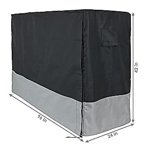 Sunnydaze Outdoor Firewood Log Rack Cover - Gray and Black - 600D Polyester with PVC Backing - 8-Foot
