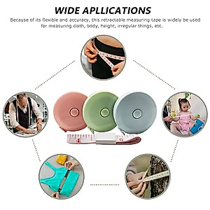 6 Packs Retractable Tape Measure + 2PCS Soft Boby Measuring Tape for Body Measurements(60-Inch), Premium Sewing Tape Double Scale Vinyl Ruler for Weight Loss Medical Tailor Fabric Cloth Knitting Craft