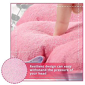 Jetec 3 Pieces Inflatable Bath Pillow with Suction Cups, Terry Cloth Covered Shell Shape Bathtub Spa Pillow Comfortable Soft Cushion, Neck Support(Pink, Blue, White)