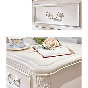AYKDAS Bedside Table Bedroom Bedside Table, Bedside Table Bedside Table Furniture European White Simple Bedroom Storage Cabinet Living Room Furniture 2 Drawer Side Cabinet