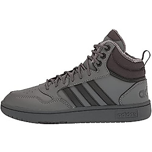 adidas Women's Hoops 3.0 Mid Basketball Shoe, Grey/Black/Carbon, 9