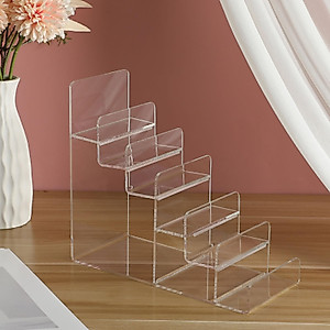 DOITOOL 6-Tier Purse Display Stand,Acrylic Display Riser Shelf Wallet Organizer,Handbag Display Stand Holder,Perfume Organizer Clear Retail Display Stands